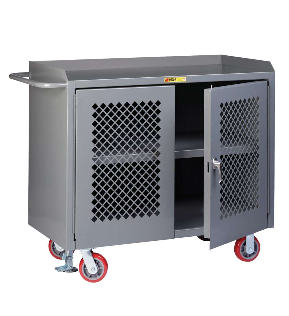 Mobile Bench Cabinets with Clearview Doors - Little Giant