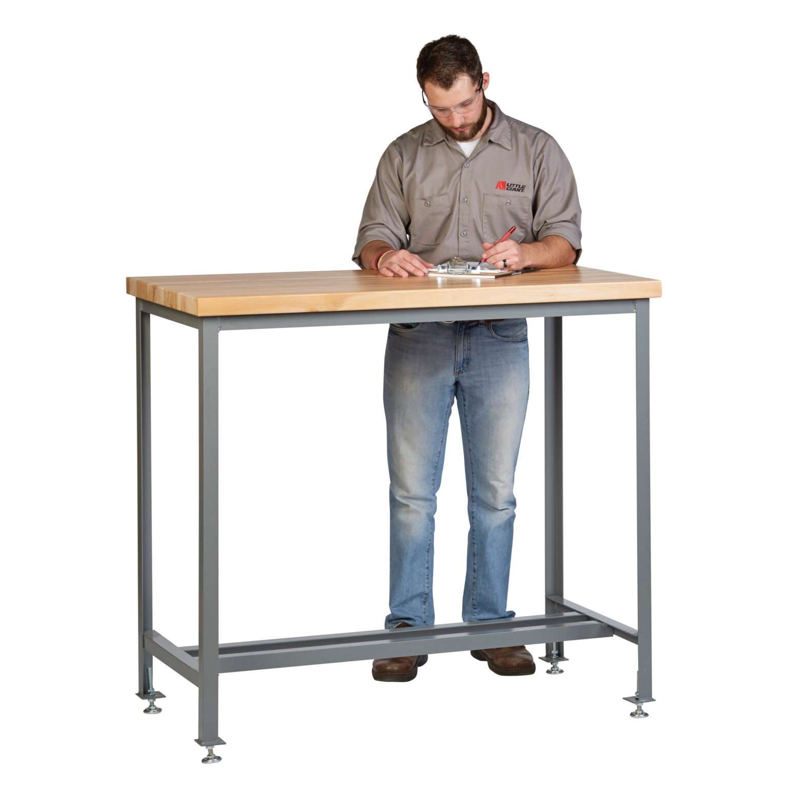 Counter Height Work Table with Butcher Block Top - Little Giant