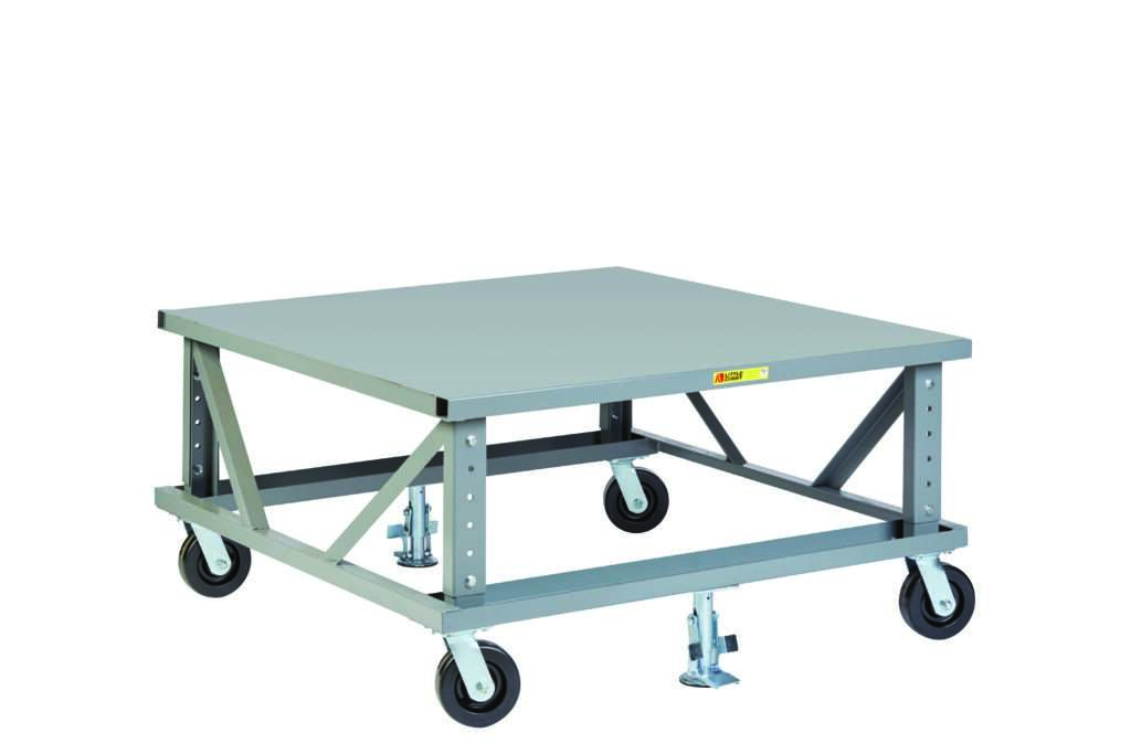 Ergonomic Adjustable Height Mobile Pallet Stand - Little Giant