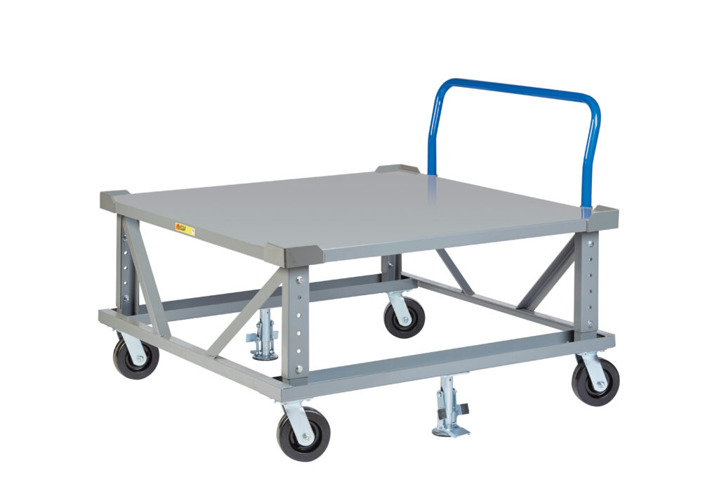 Ergonomic Adjustable Height Mobile Pallet Stand - Little Giant