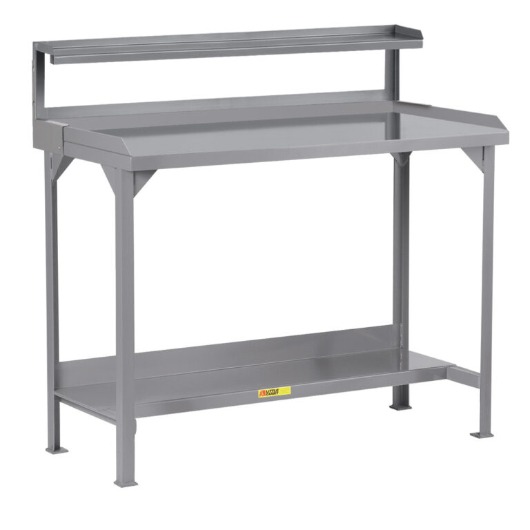 Welded Steel Workbench with Back and End Stops and Riser Shelf - Little ...