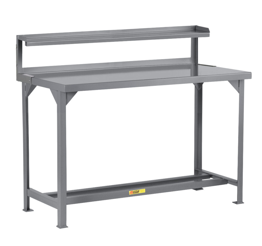 Welded Steel Workbench with Riser Shelf - Little Giant