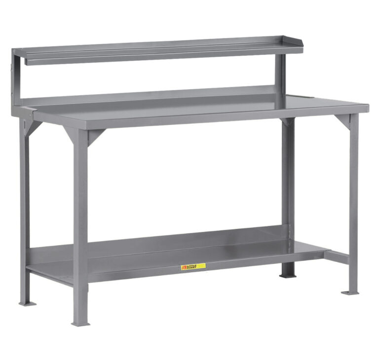 Welded Steel Workbench with Riser Shelf - Little Giant